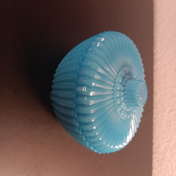 Art | Gorgeous Vtg Acro Agate Blue Slag Glass 4 Candletrinket Holder ...